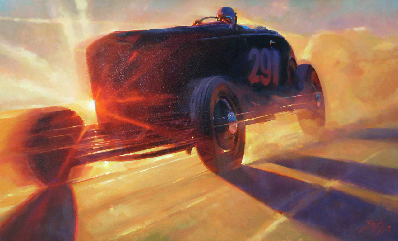 Tom Fritz Car Art at Pebble Beach Concours d'Elegance - Route 66 Pub Co